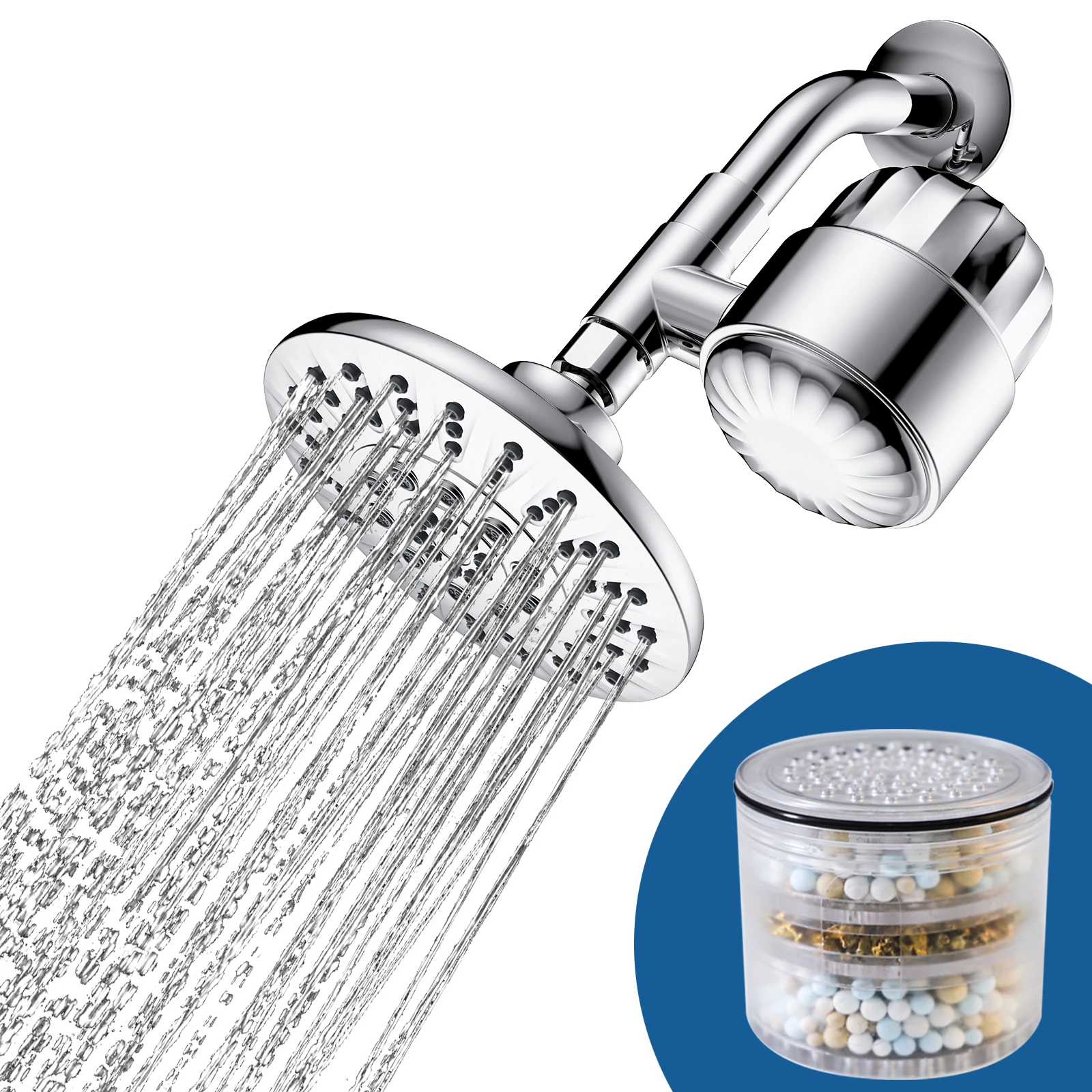 Rotating Showerhead Water Saving Luxury Bathroom Overhead Adjustable ...