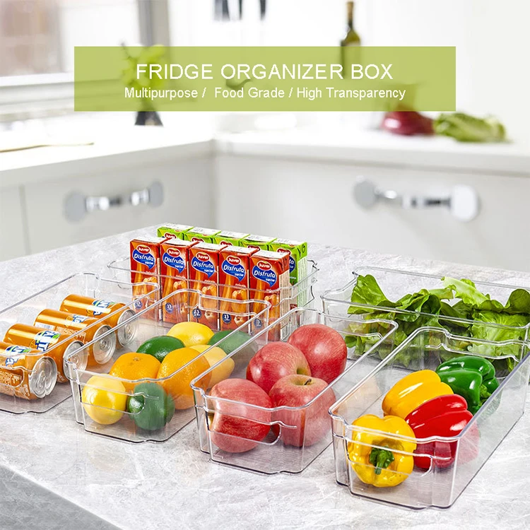 BPA Free Fridge Freezer Box & Bins Refrigerator Organizer Stackable ...