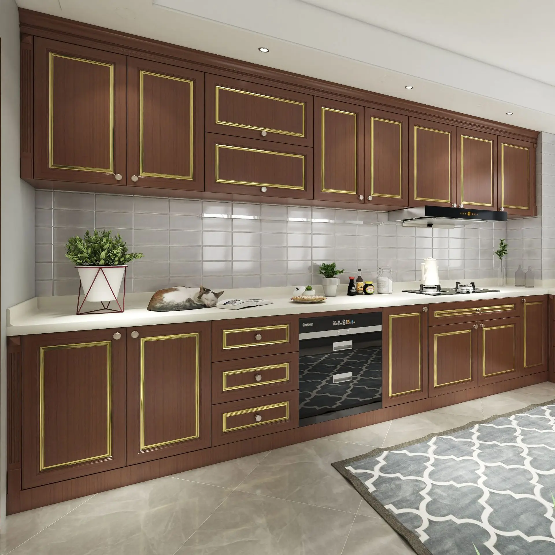 Kitchen Cabinet Cupboards Custom Kichen Cabinets Sets Minimal Soli Wood ...