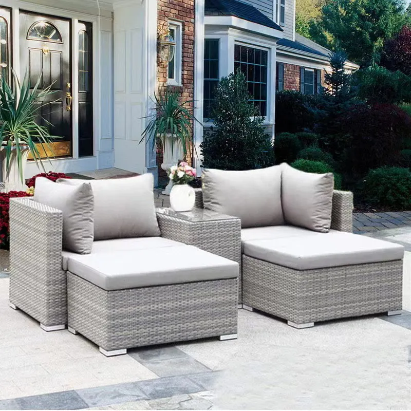 Modern Villa Rattan Stackable Modular Outdoor Sofa Set With Coffee ...