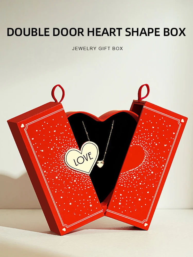 Deluxe Custom Valentine Birthday Gifts Packaging Rigid Box Red Double ...