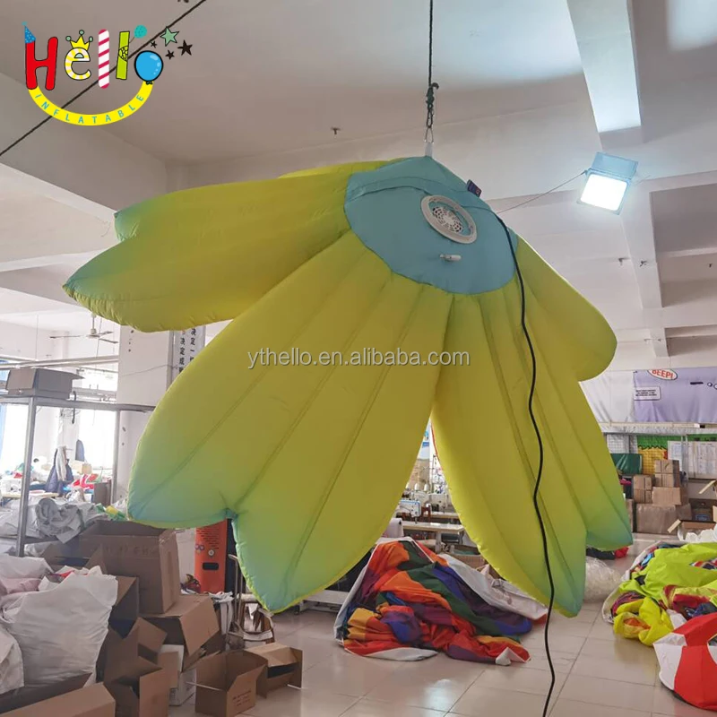 Yellow Inflatable Hanging Flower Inflatable Lily Flower With Led ...