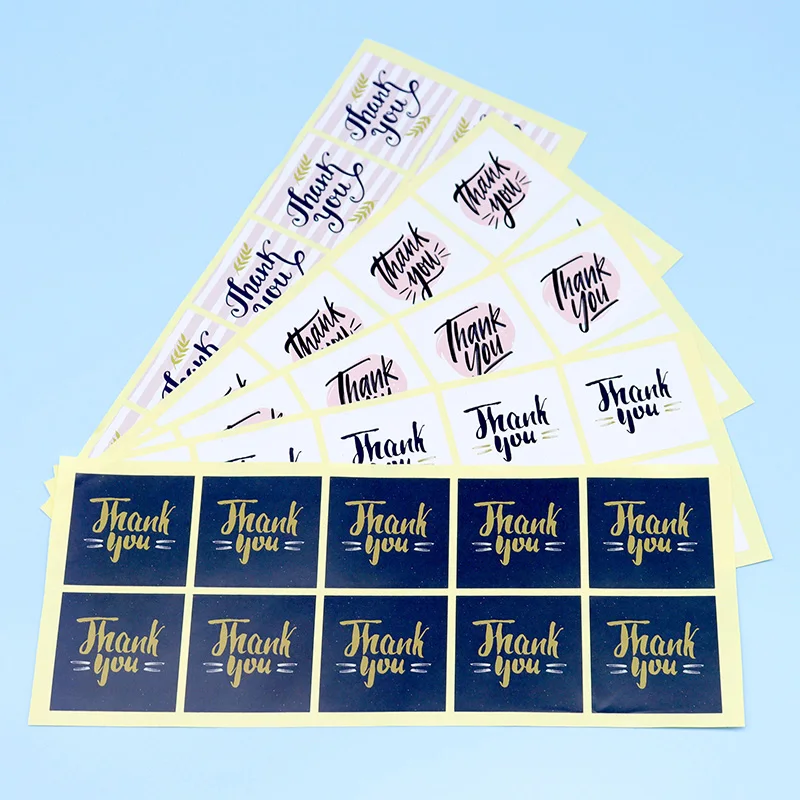 Custom Printed Floral Thank You Thanksgiving Gift Wrap Stickers - Buy ...