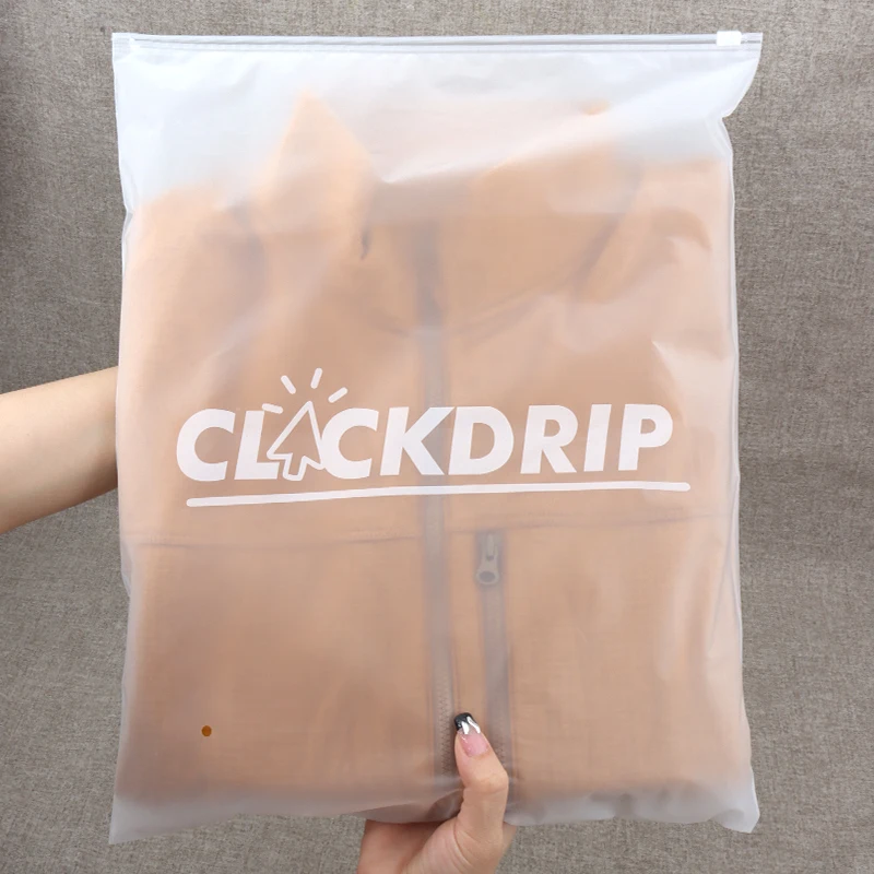 Hot Selling Printed T-Shirt Packaging - Custom Frosted Zipper Bag