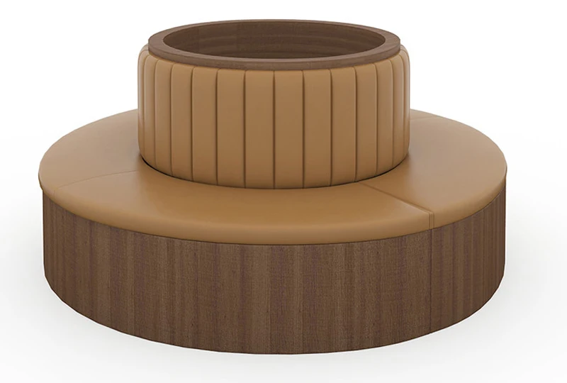 Curved Restaurant Booths Designs Wood Pu Leather U Shape Round Booth ...
