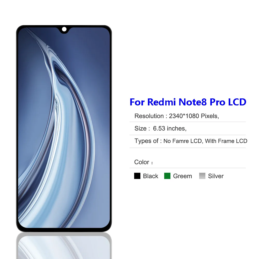 6.53 Inch Display For Xiaomi Redmi Note 8 Pro Display Touch Screen Mobile Phone Lcds M1906g7i ...