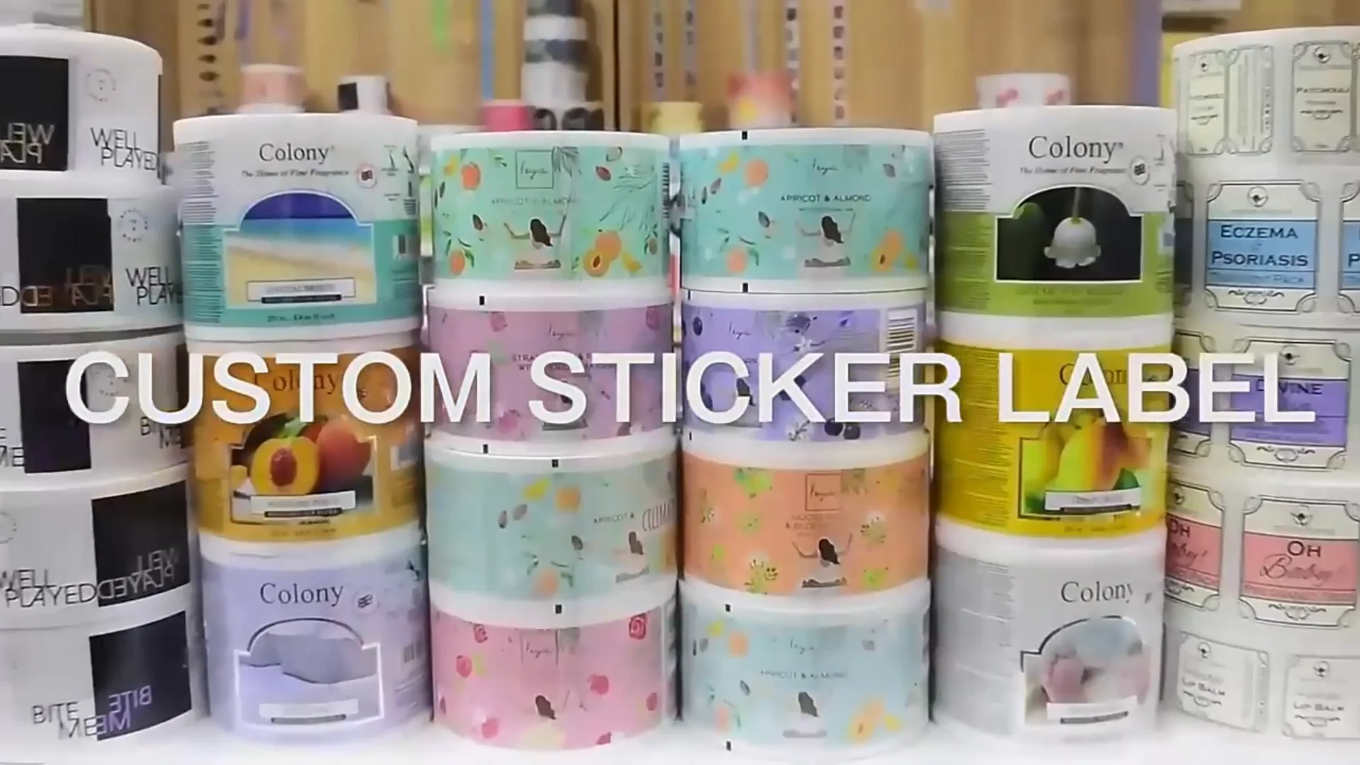 Waterproof Beauty Care Products Bottle Labels Roll Custom Logo Bath ...