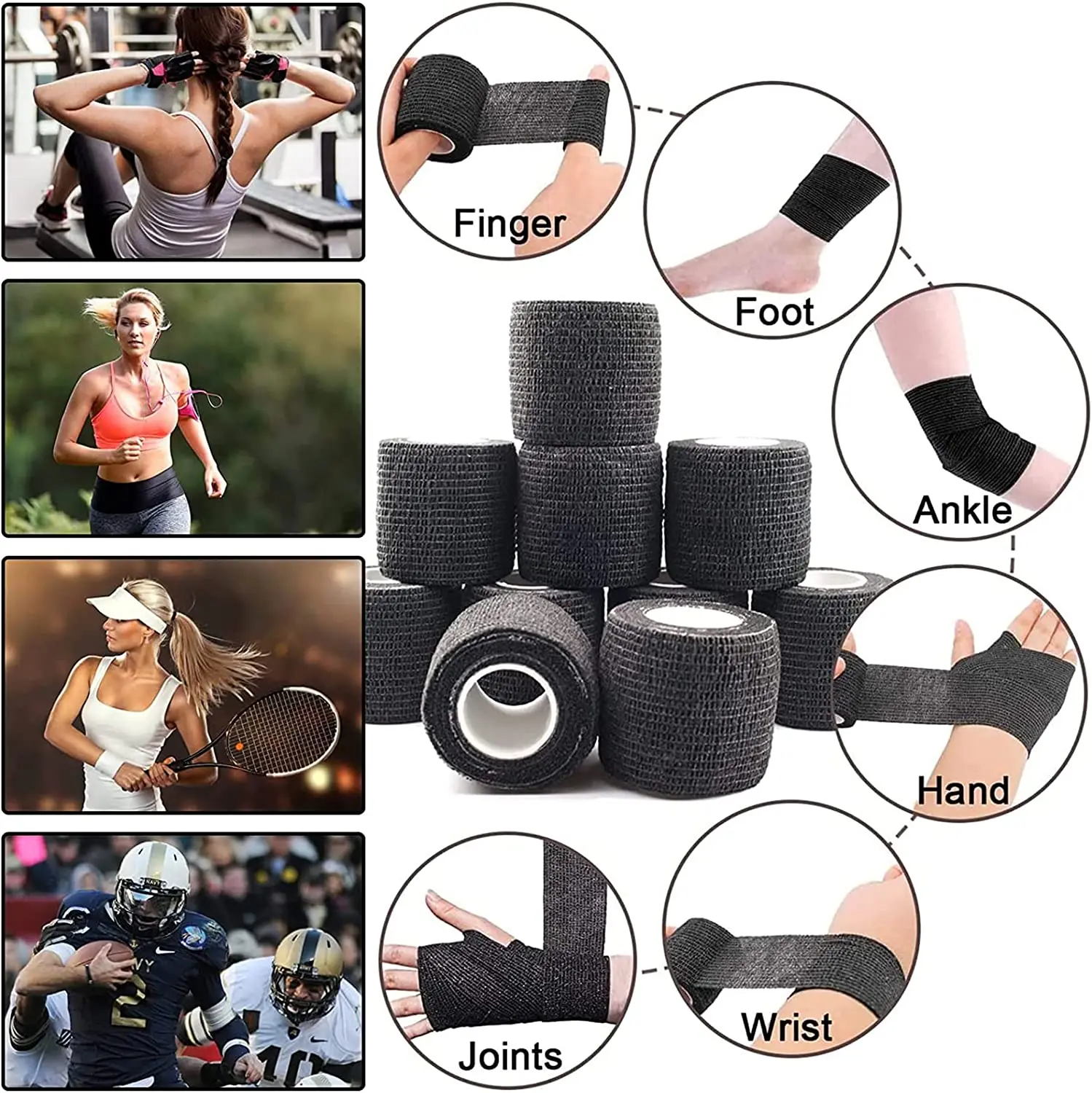 Custom Logo Printed Adhesive Bandage Roll - Elastic & Waterproof