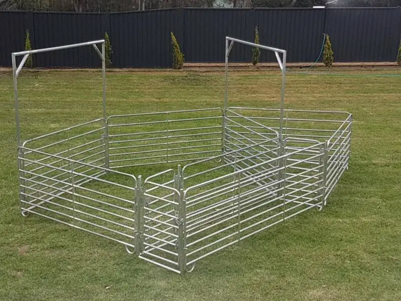 Hot Dipped Galvanised Metal Sheep Hurdle Iron Goat Corral Yard Fence ...