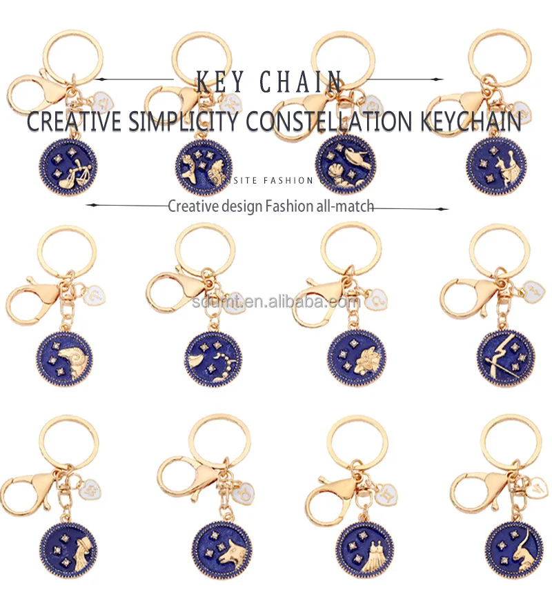 Hot Sale Souvenir Promotional Gifts Twelve Constellations Keychain 12 ...