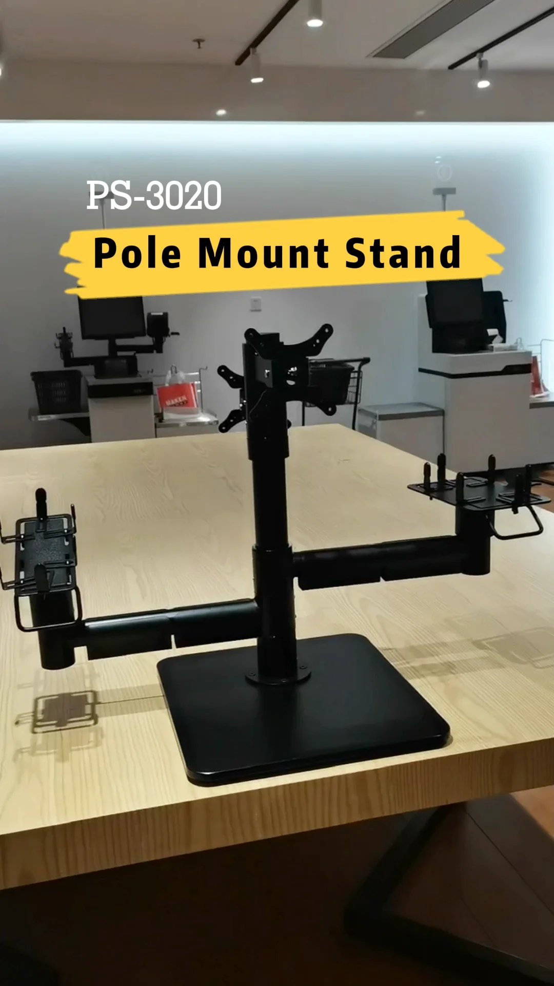 Dual screen stand countertop monitor stand pos mounting solution