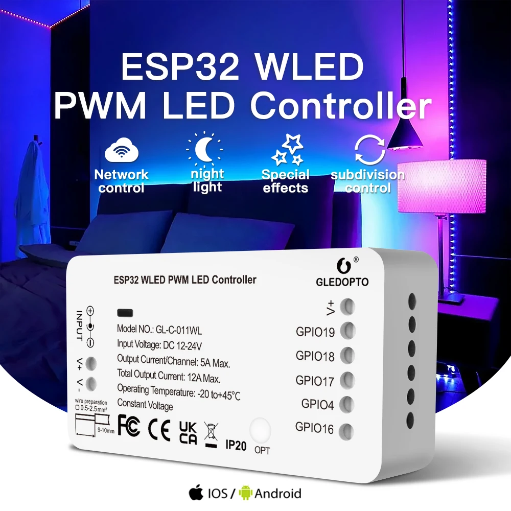 Gledopto Wled Pwm Led Strip Controller Night Light Function,Compatible ...