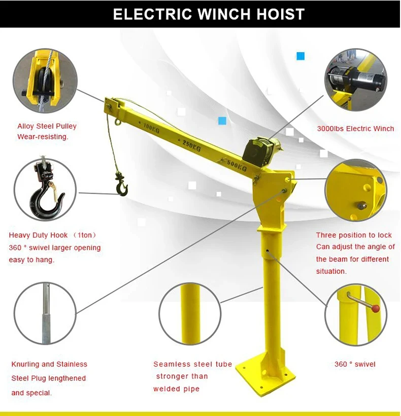 Mini Jib Crane - 500KG Lifting Capacity for Small Trucks
