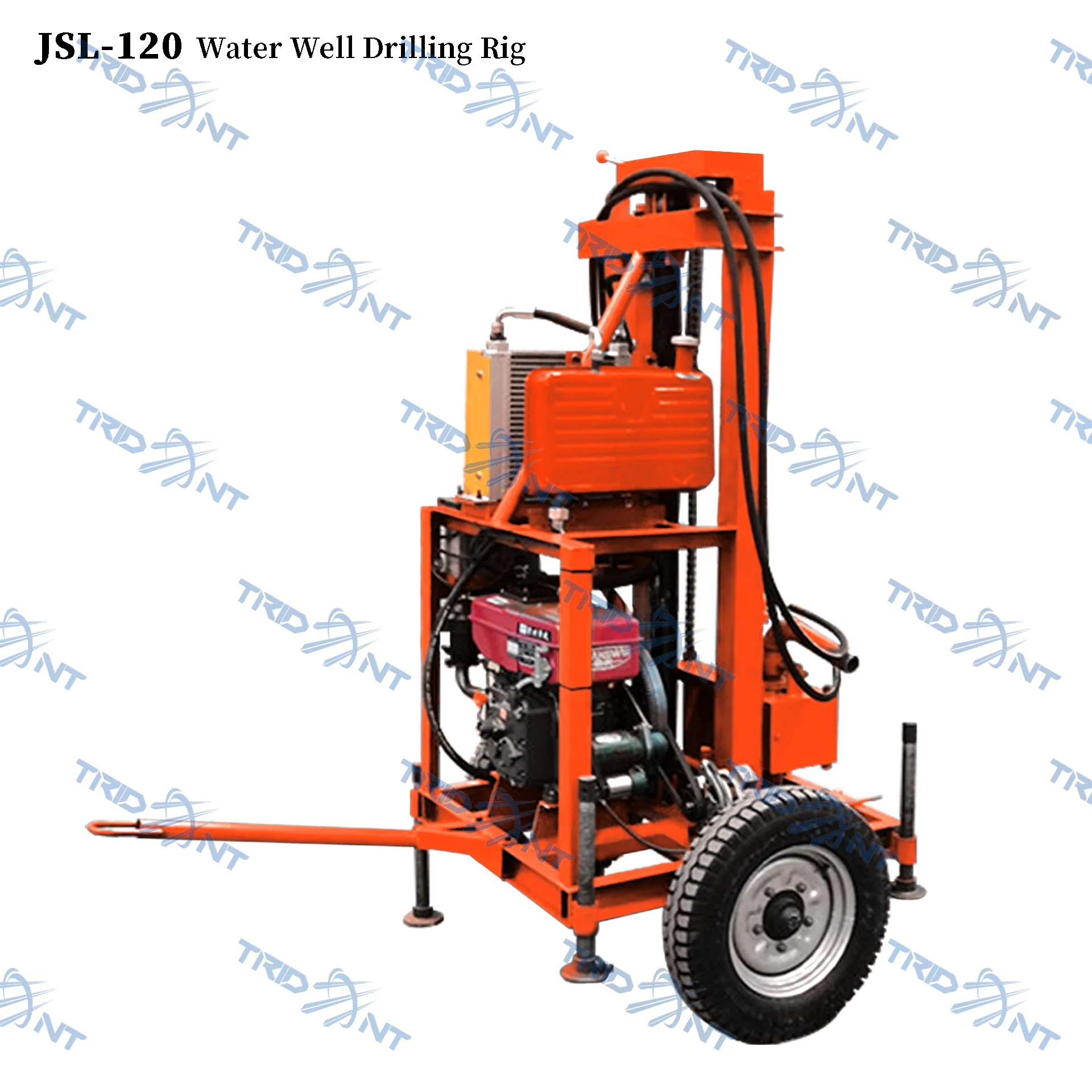 Small Diesel Hydraulic Wheel Type Drilling Machine 120 Meters Diesel ...