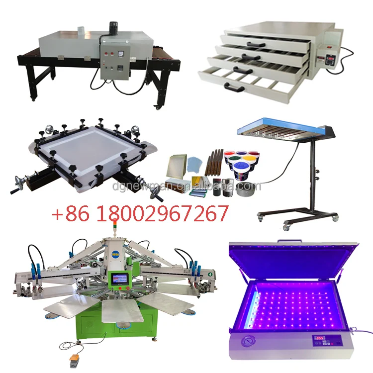 Simple Pneumatic Automatic Screen Printer - 1 Color 8 Stations