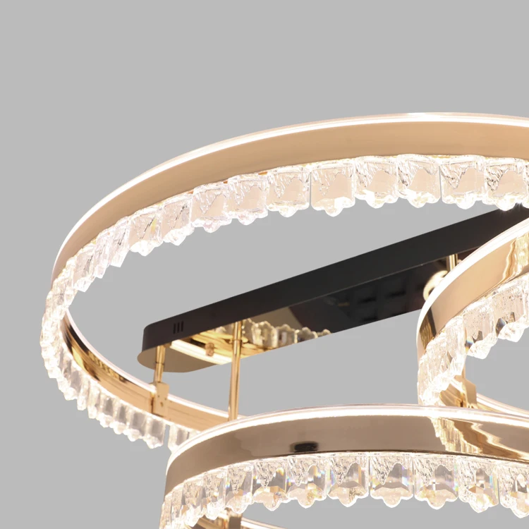 Modern Luxury Crystal Chandelier Ceiling Hanging Lamp Simple Round Led Gold Ceiling Lamp - Buy ...