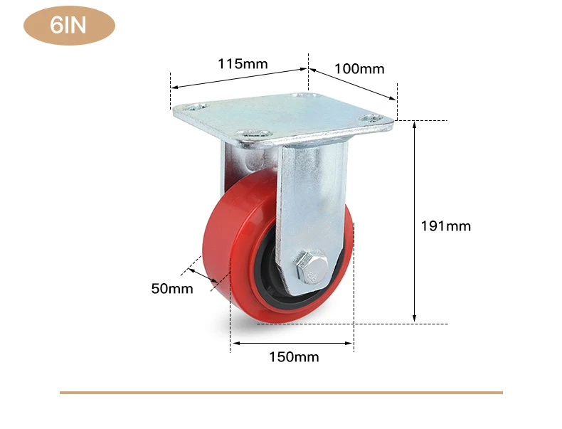 Heavy Duty Industrial Rack Trolley Caster Pu Caster Wheel 6 Inch 8 Inch ...