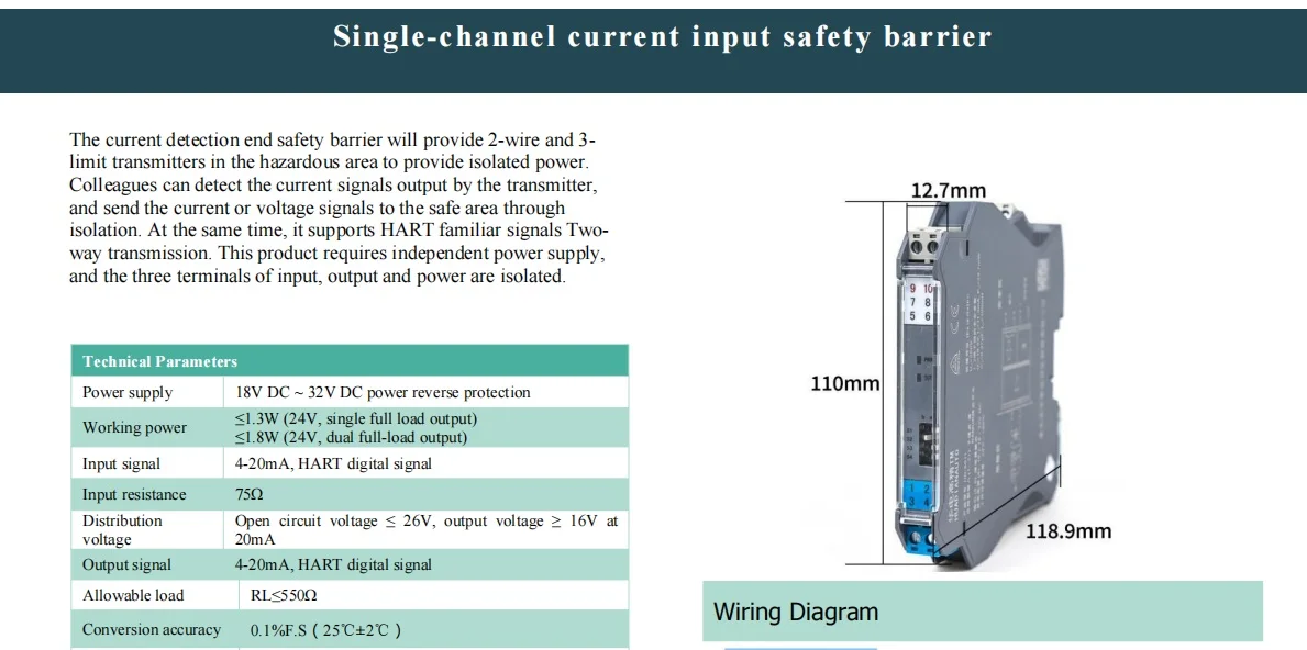 Analog 4-20ma 3 Way Ex-proof Electrical Barriers Intrinsic Isolated ...