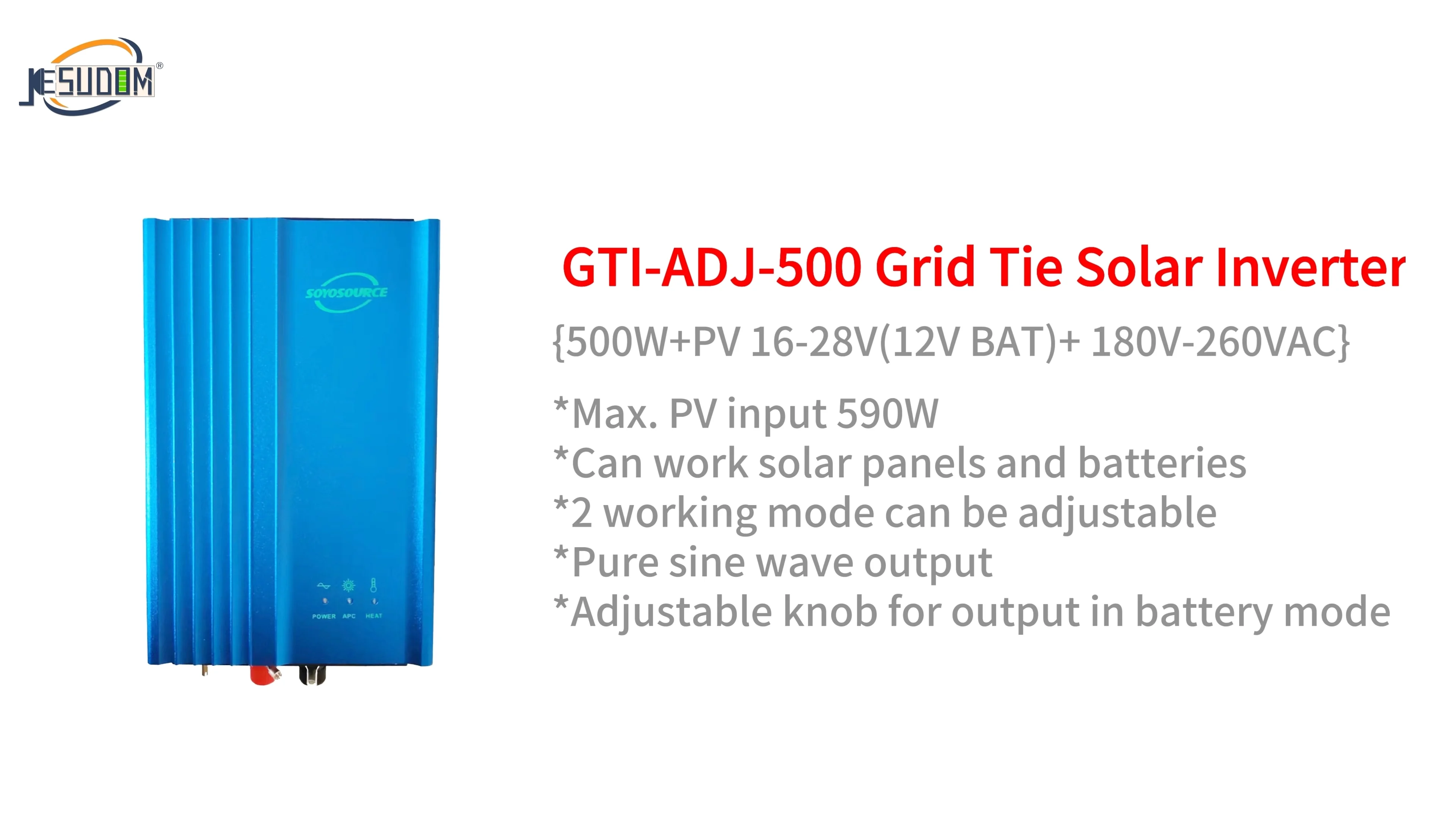 500w Mppt Solar Mini Grid Connected Inverter Dc 12v 24v 48v To Ac 110v ...