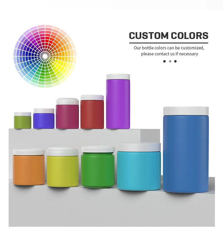 Wide Mouth 120CC Pink Blue Frosted Pill Supplement Bottle