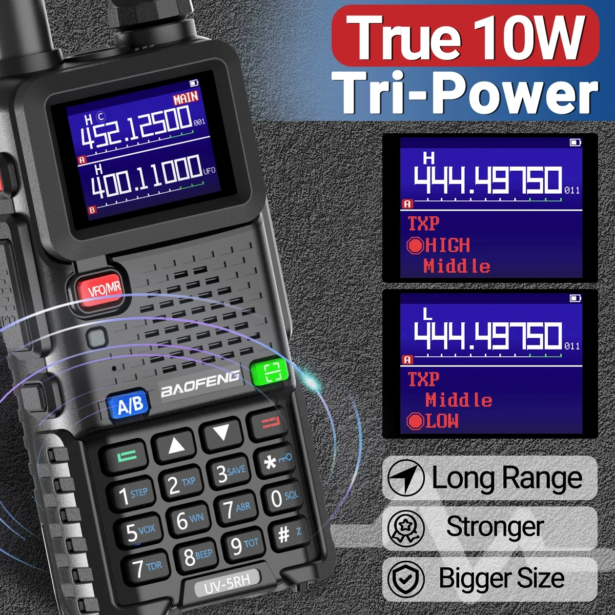 Baofeng UV 5RH 10W Walkie Talkie with Type-C Charger | VHF & UHF Dual ...