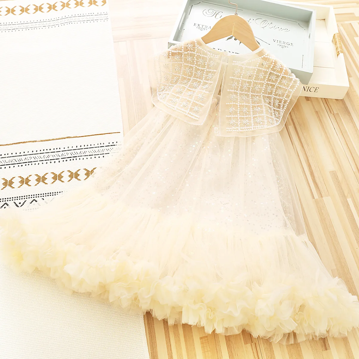 Children's Dress High-end White Flower Children's Wedding Dishevelled ...