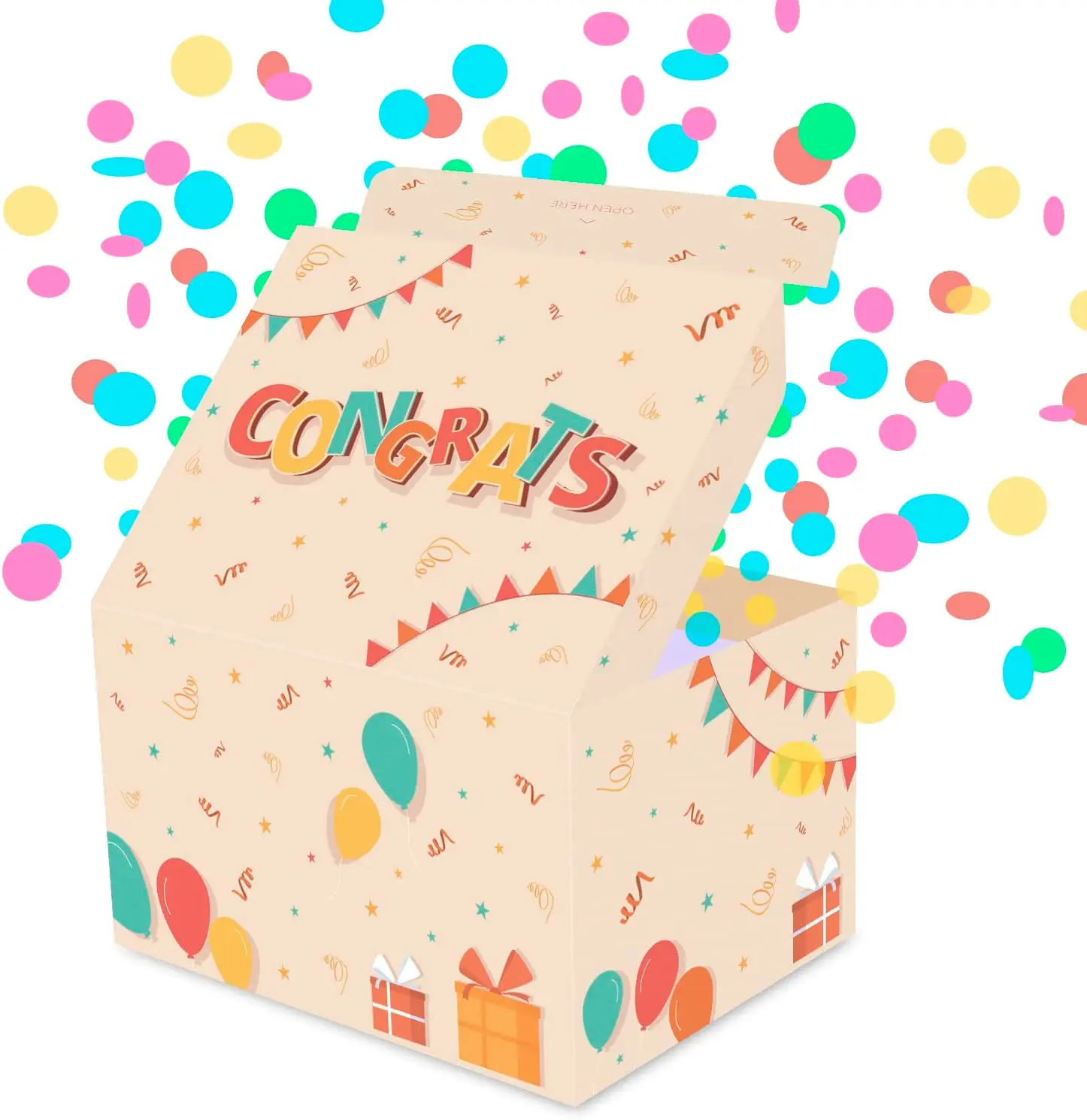 DIY Exploding Confetti Paper Gift Box - Birthday Surprise