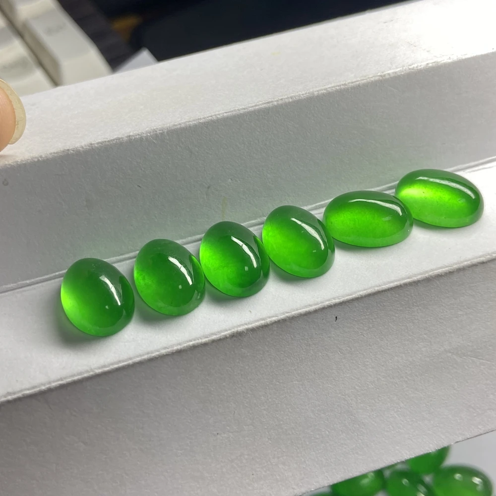 Natural Dark Green Jadeite Gemstone Cabochon – Polished Oval Cut for ...