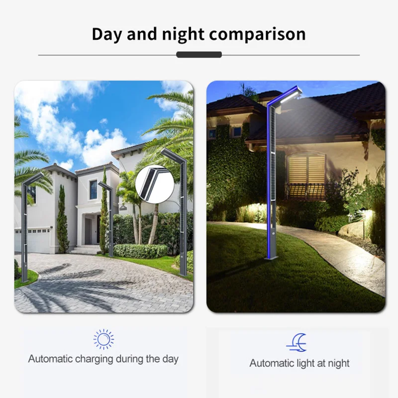 Modern Solar Garden Light Pole Waterproof Aluminum Led Light Landscape ...