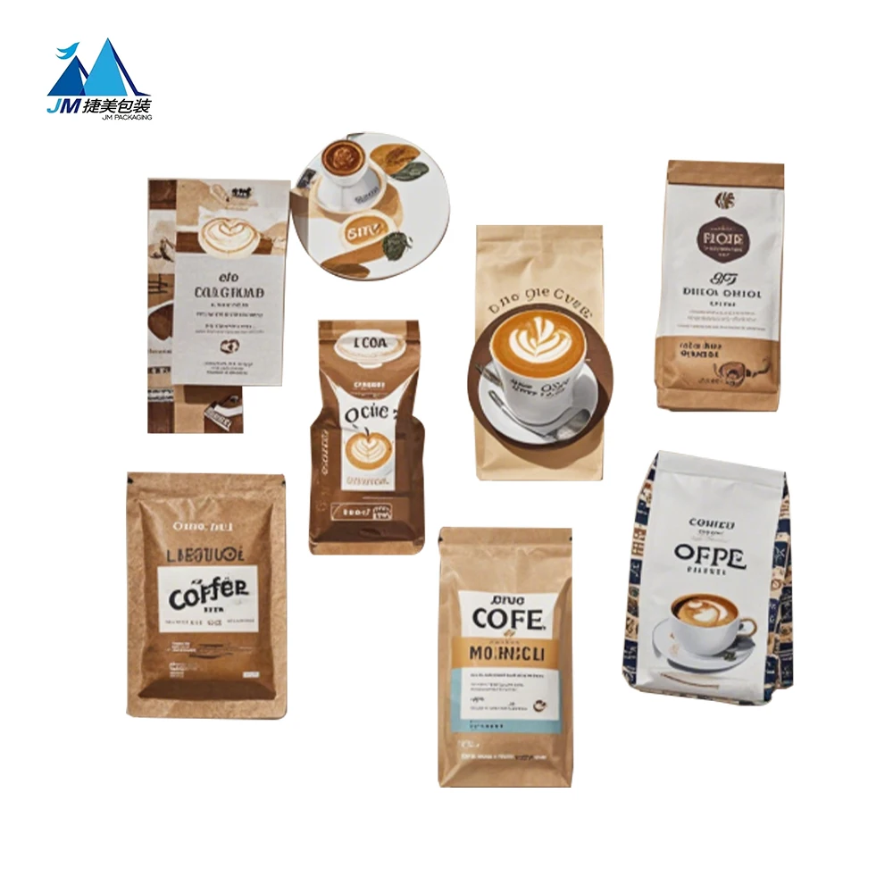 Customized Brown Coffee Packaging Bags with Zipper for Coffee Beans ...