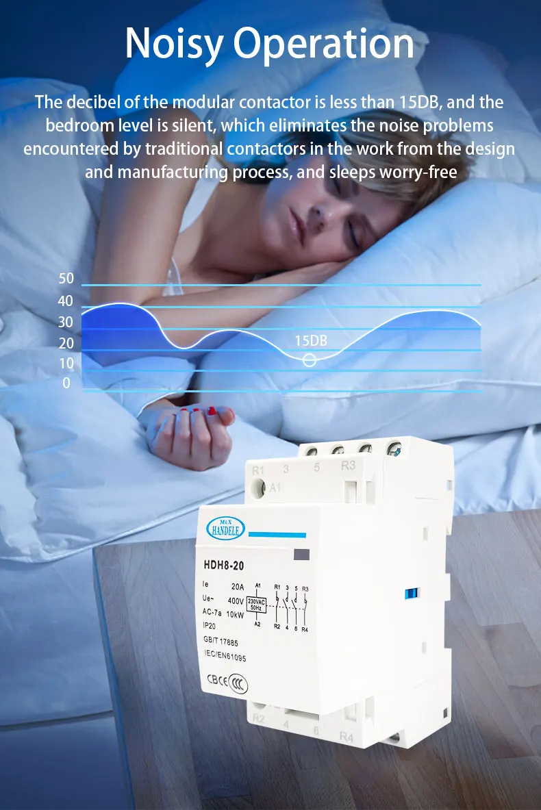 3NC AC Contactor Modular Contactor 3 Phase 20A 400V Modular 220v Coil ...