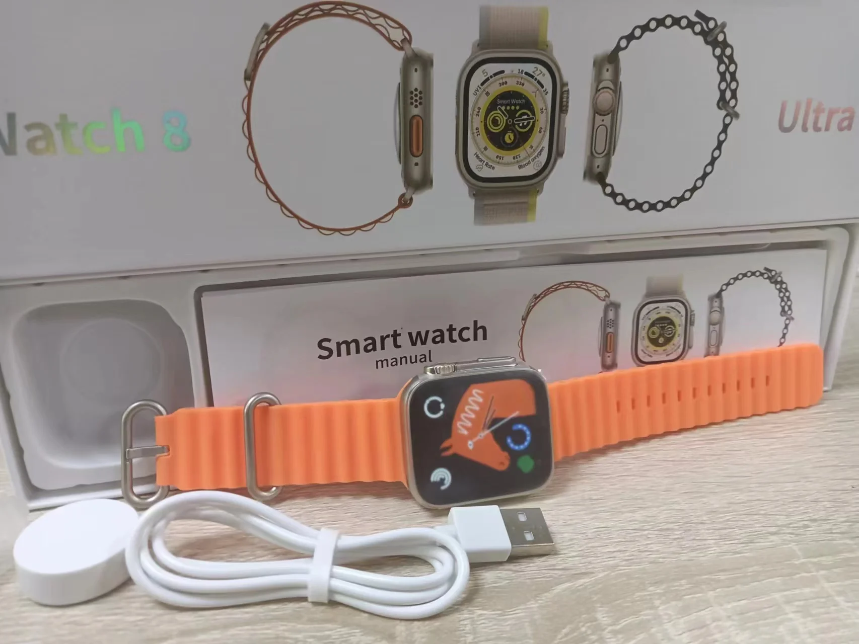 2023 Smart Watch Ultra 8 S8 Men Sports Smartwatch Ble Call Custom 2.0 ...