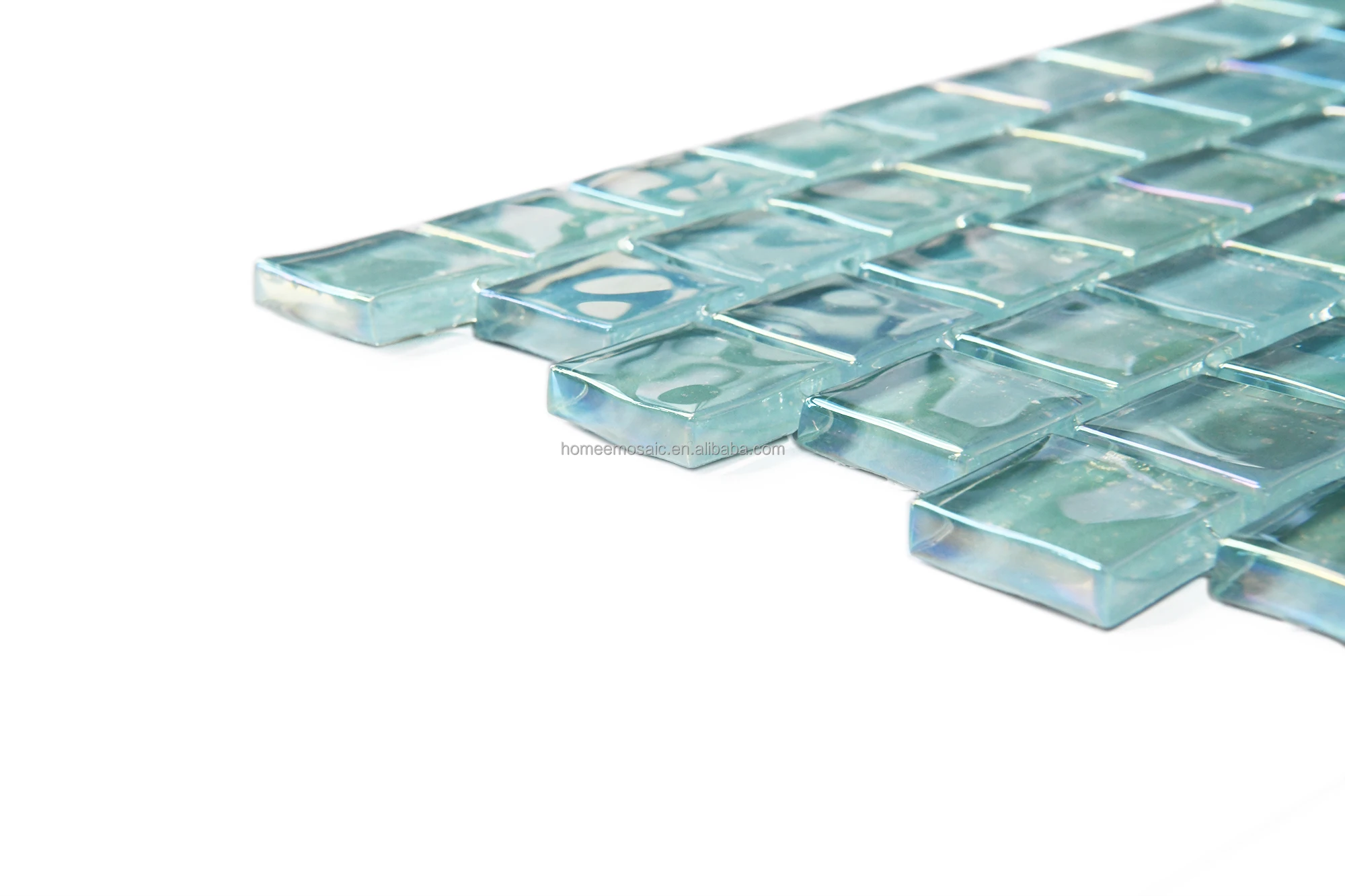 Green Iridescent Glass Swimming Pool Mosaic Tiles Wholesale Green ...
