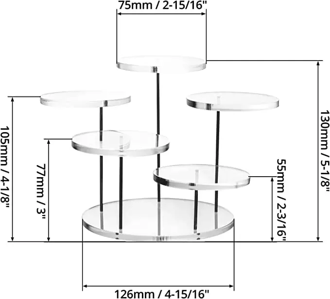 Acrylic Products Display Riser Stands,5 Tier Plexiglass Displaying ...