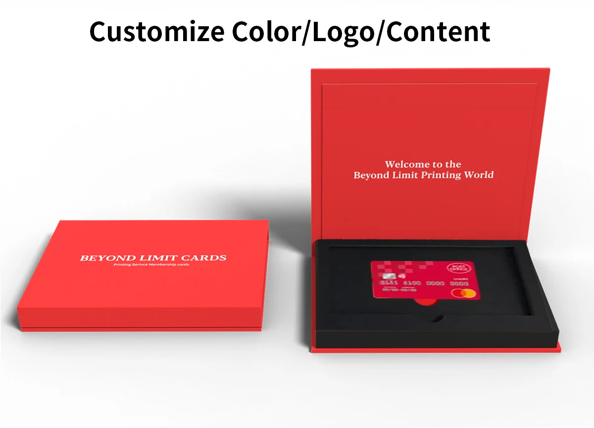 Custom Logo Luxury Gift Vip Credit Card Packaging Box Magnetic Black Business White Wedding ...