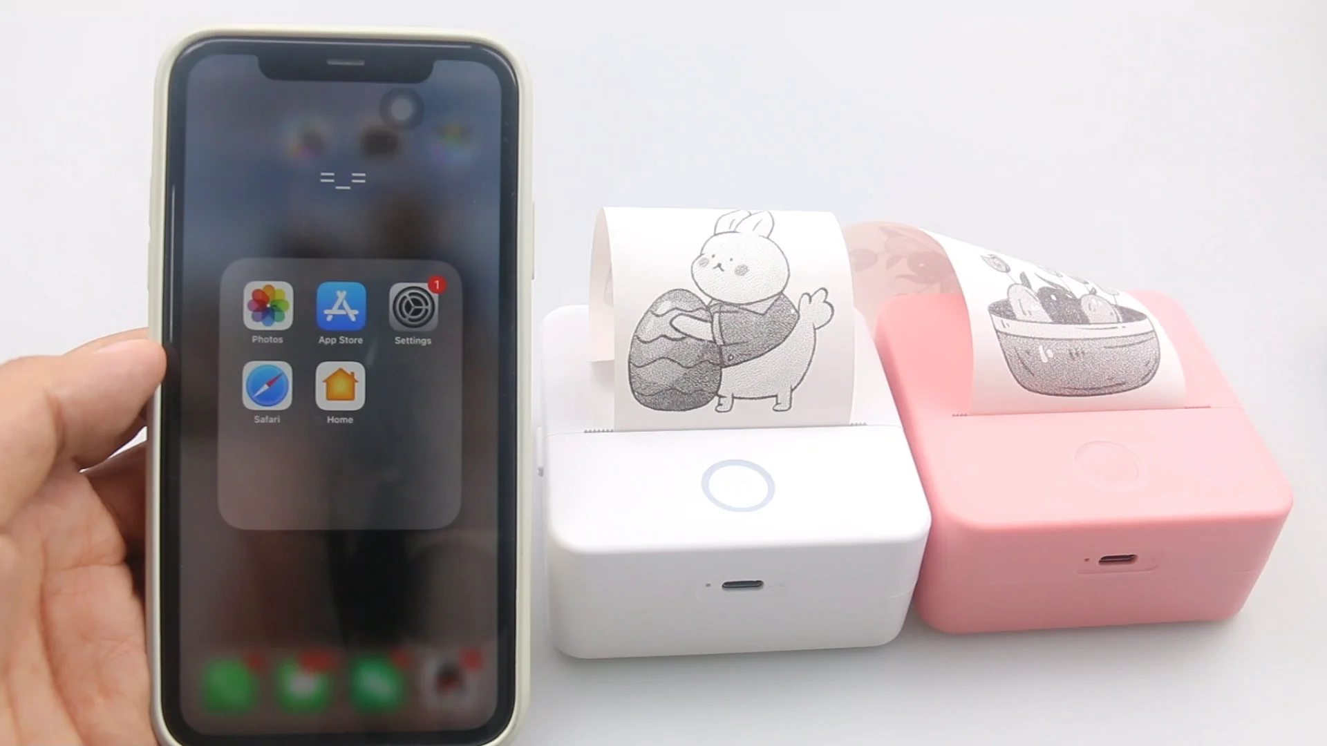 Mini Portable Thermal Printer 200dpi Wireless Inkless Sticker Printer ...