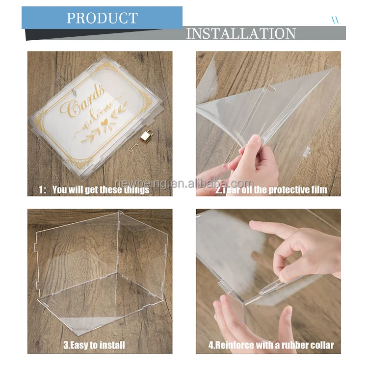 Wedding Gift Box Clear Acrylic Wedding Card Box Acrylic Box Card - Buy ...