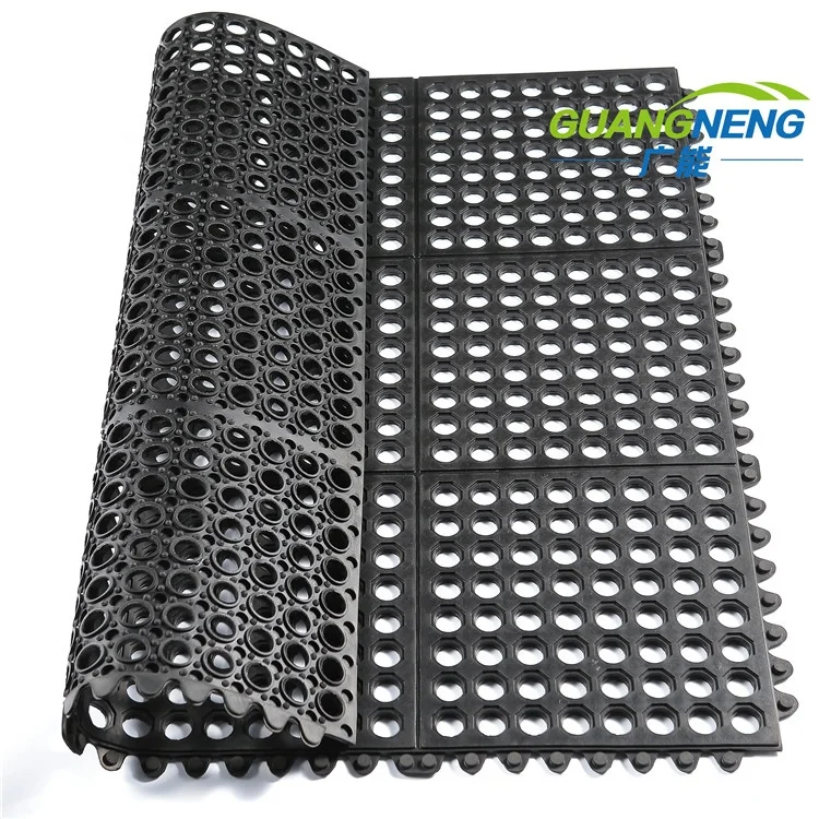 GM0407 Rubber Mat - Oil-Proof Anti-Slip Interlocking Rubber Flooring ...