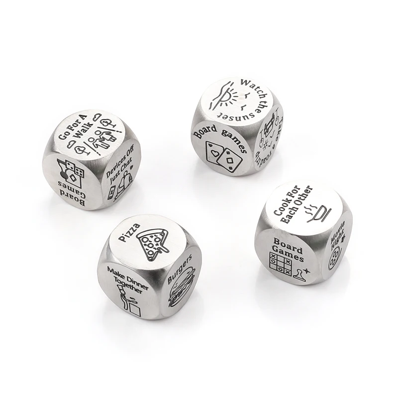 Stainless Steel Letter Dice Metal Custom DnD Dice Set Daily Life Blank ...