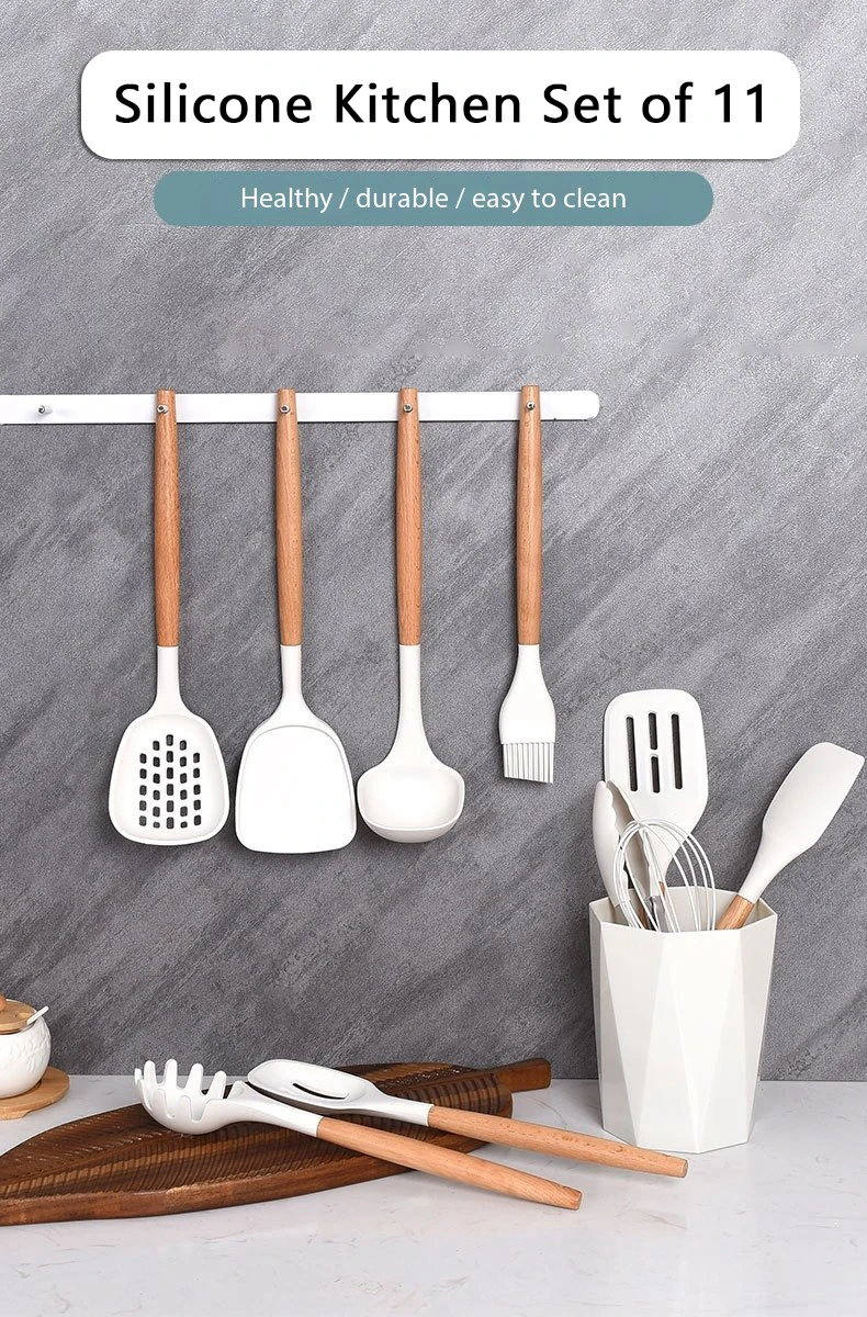 Fts Kitchen Accessories Utensils With Wooden Handle Non Stick Cooking ...