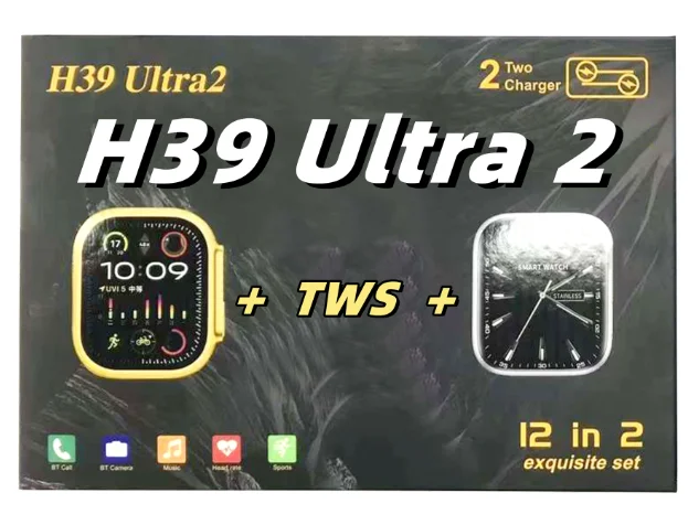 H39 Ultra 2 Tws Wireless Earphones Double Smartwatch With Earbuds Pro 12in2 Popular Sports ...