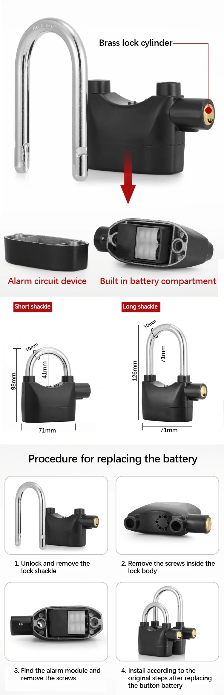 High Decibel Alarm Padlock - Ultimate Anti-Theft Solution