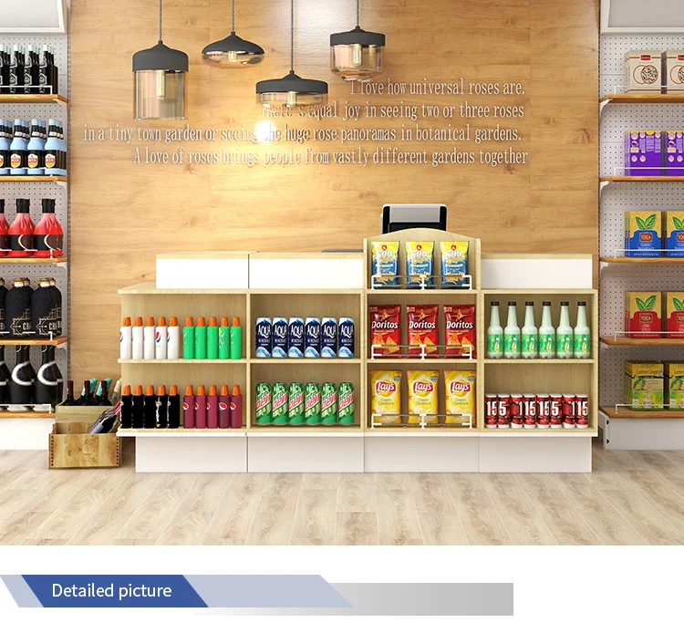 Customized Supermarket Checkout Counter Cashier Table Desk With Display ...