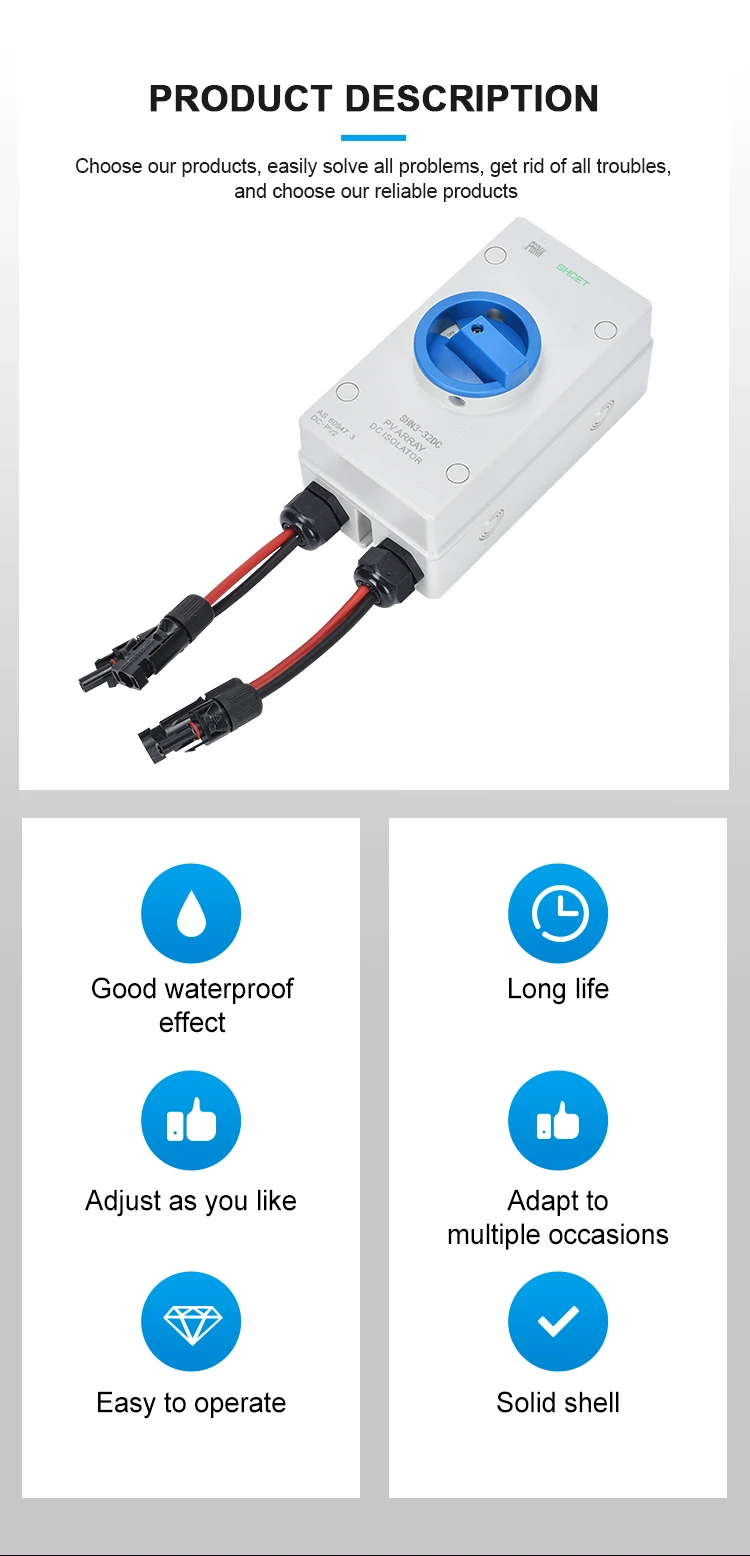PV Isolation Switch 32a Transfer Switch Din Rail Solar Rotating Handle ...