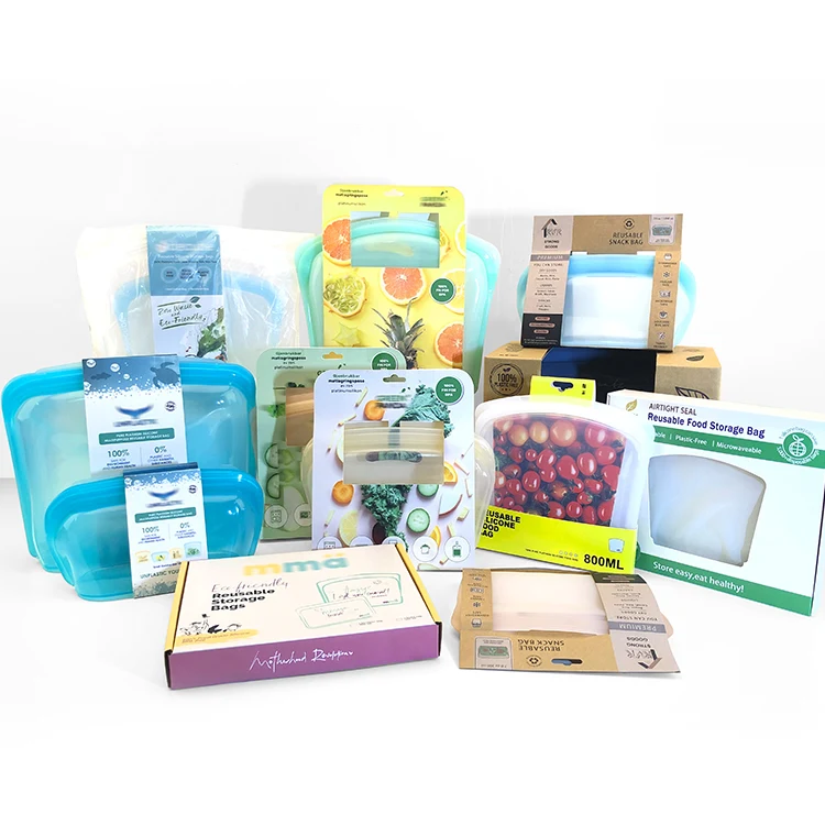 20 Models Silicone Reusable Food Storage Bags Plastic Free Lunch Bags ...