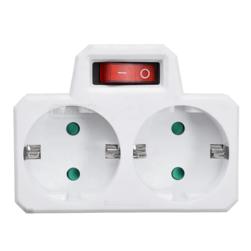 16a European Type Conversion Plug 1 To 2 Way Eu Standard Power Adapter ...