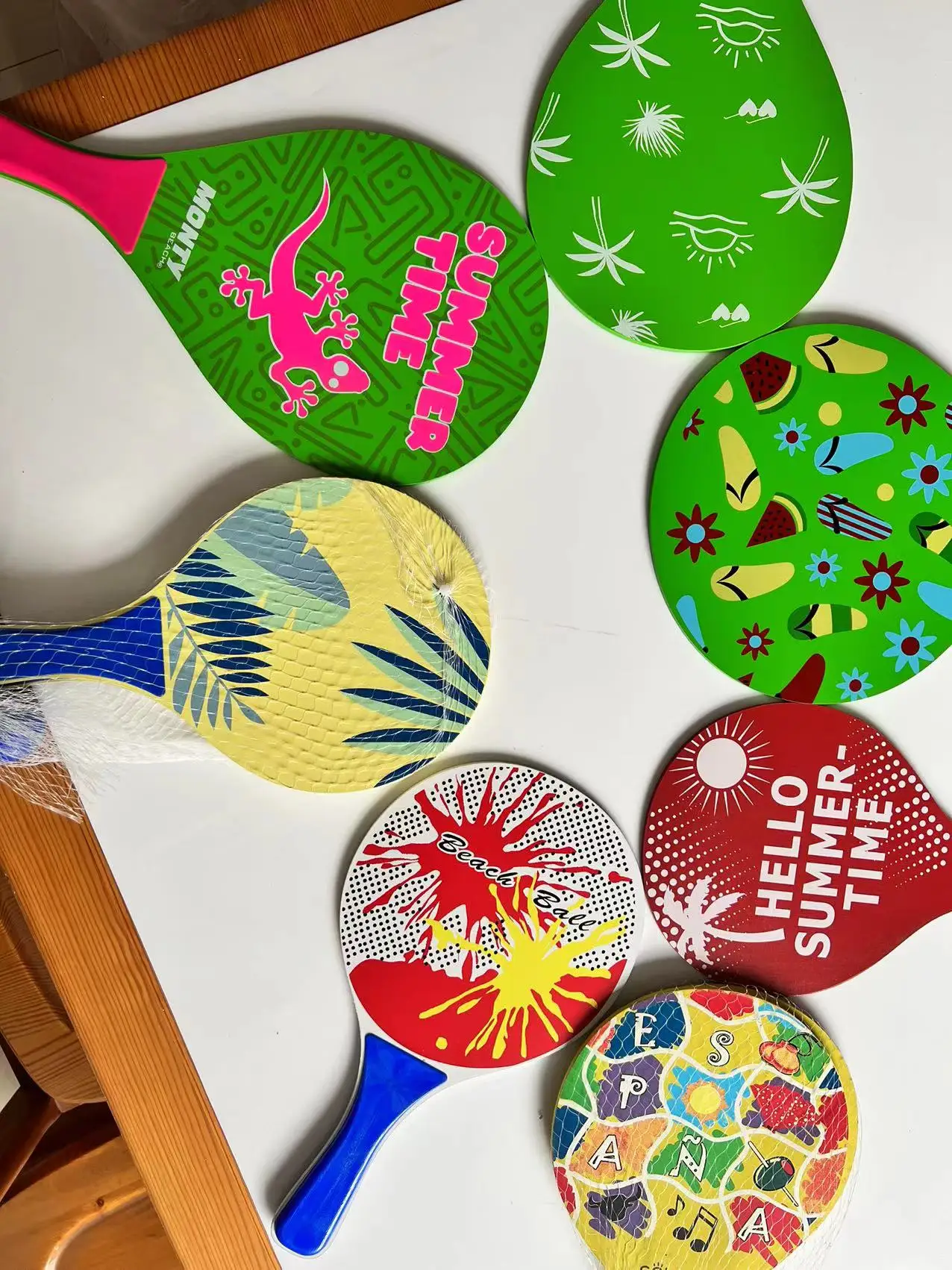 Custom Wood Beach Tennis Bat Ball Set Wooden Beach Paddle Racket Beach ...