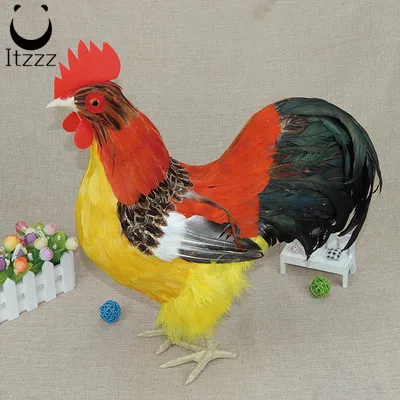 Realistic Real Rooster Figurine - Perfect for Home Decor