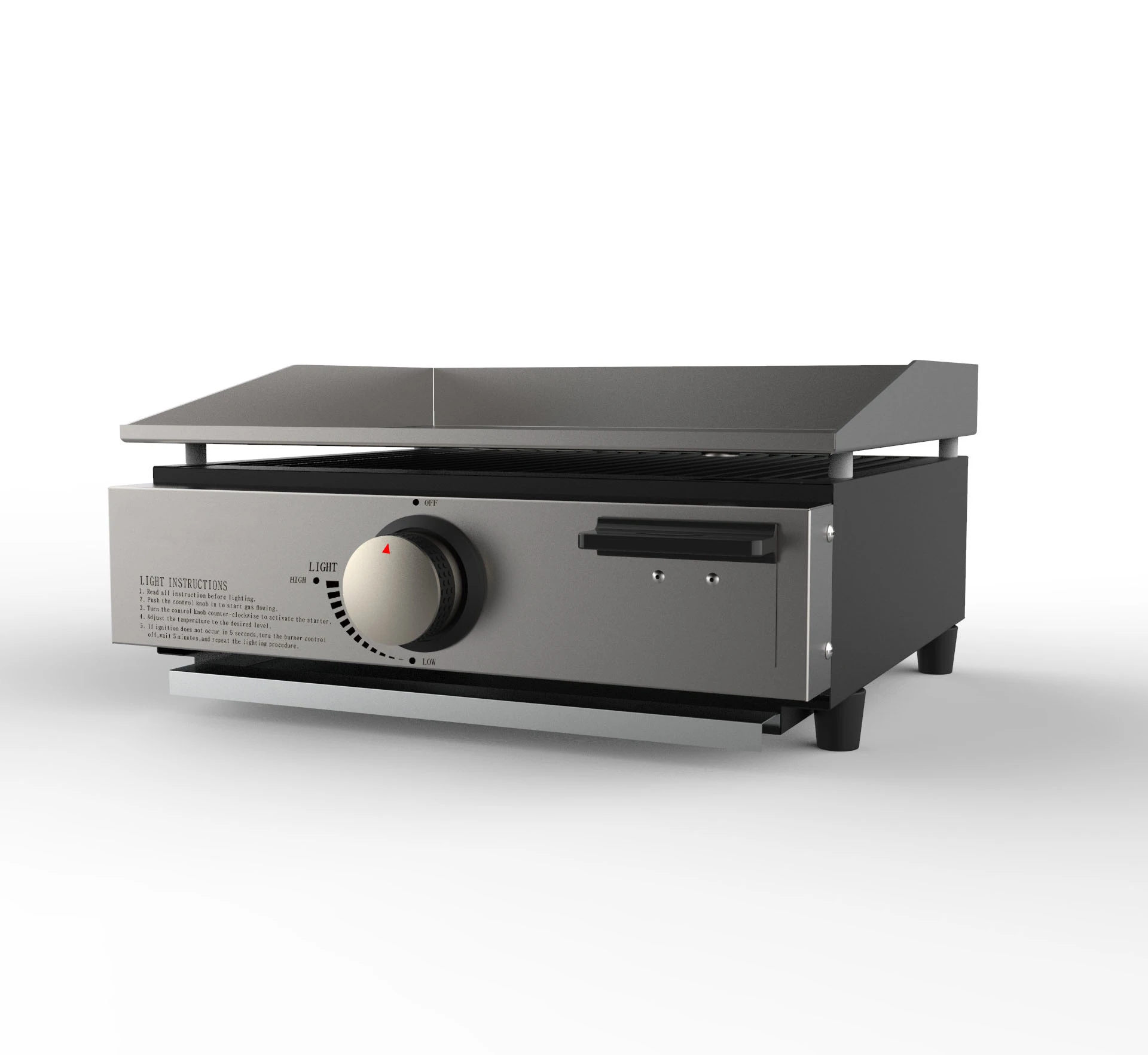 17 Inch One Burner Gas BBQ Griddle Plate - Portable Grill