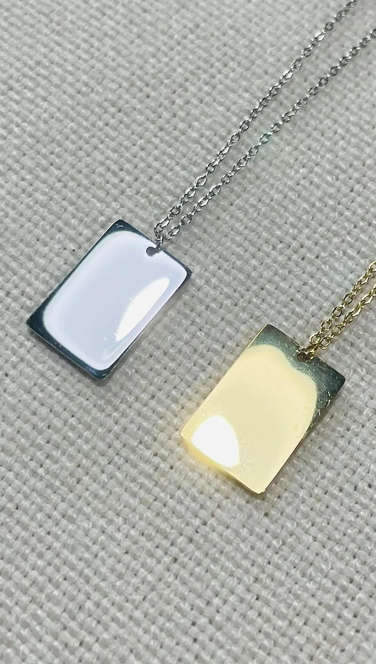 Custom Initials Rectangular Multi Row Alphabet Pendant Choker Necklaces Minimalist Personality